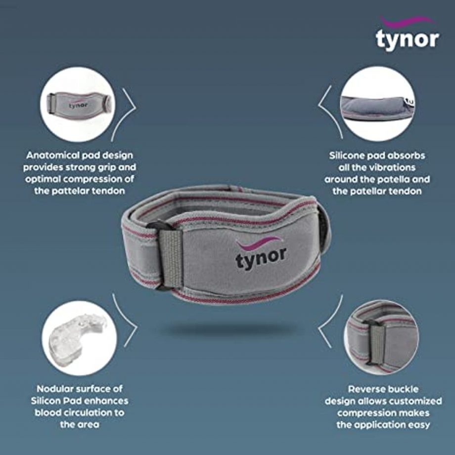 Tynor Patellar Support - Grey, Universal (D 19) - FitMax