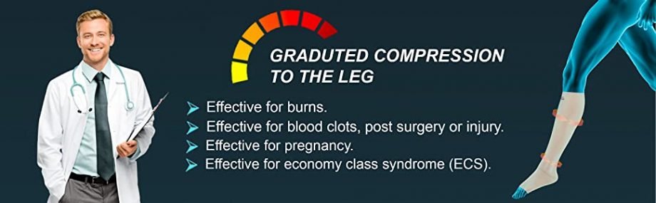 Tynor Compression Stocking Below Knee Classic - Beige, Pair - FitMax